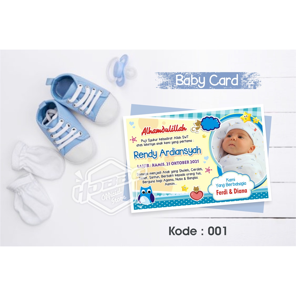 Jual 10x14 cm - Kartu Ucapan Nama Bayi Lahiran - Baby Card - Baby Born ...
