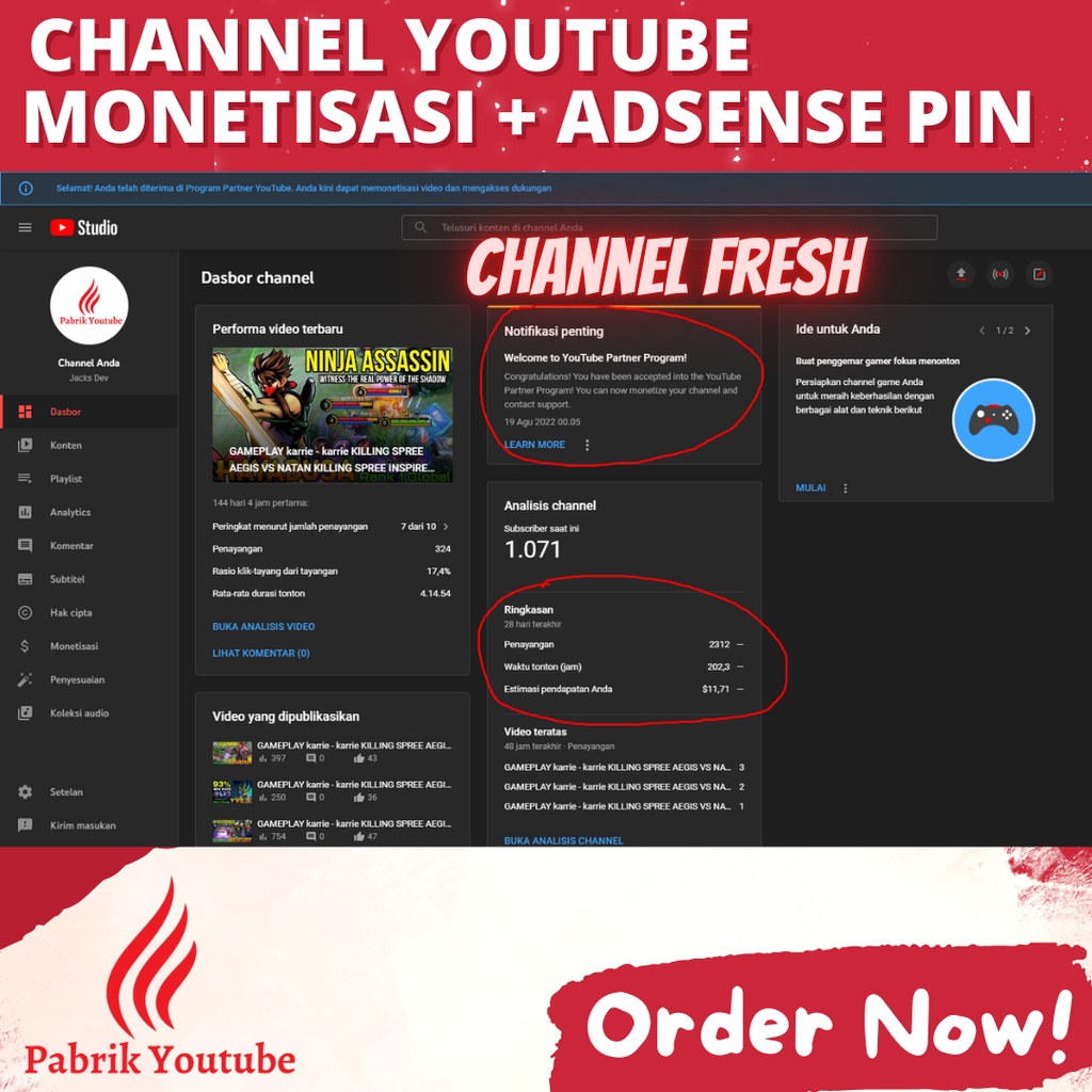 Produk Pabrik Youtube | Shopee Indonesia