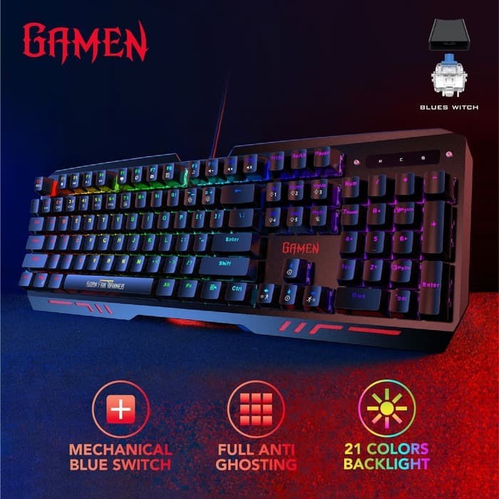 Jual Keyboard Gaming Gamen Titan Mechanical Keyboard 21 Mode Backlight ...