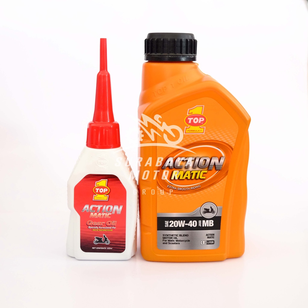 Jual Paket Hemat Oli Mesin Top 1 One Action Matic 800 ml dan Oli Gear ...
