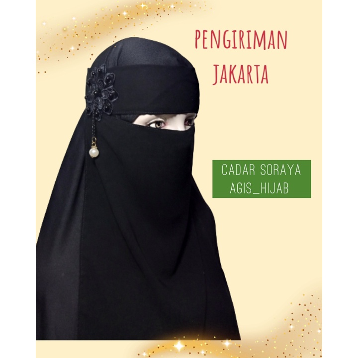 Jual Cadar soraya niqob bandana jilbab khimar hijab niqab yaman hitam ...