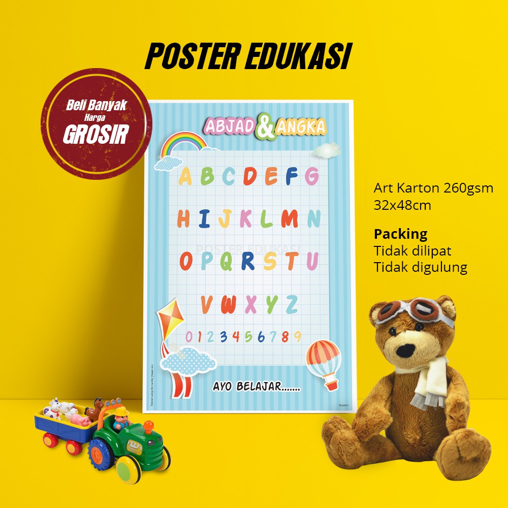 Poster Edukasi Anak "Abjad dan Angka" | Shopee Indonesia