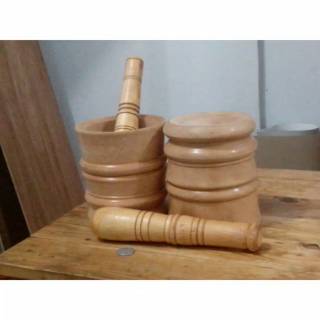 Jual Lumpang Kayu Alat Penumbuk Rujak Beras Bumbu/alat tumbuk kayu ...