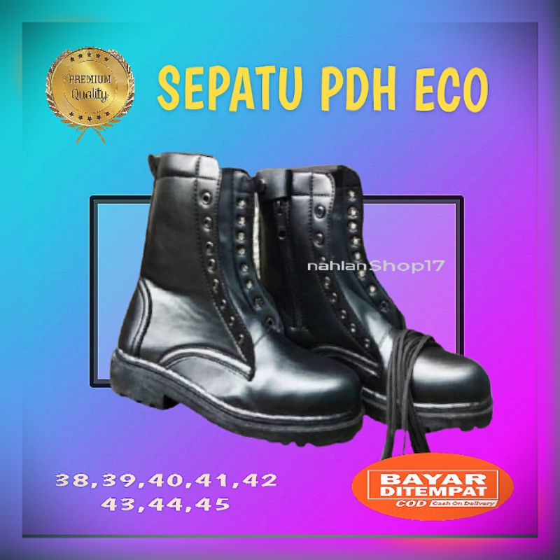 Jual PROMO SEPATU PDL PDH RESLETING SECURITY LIMNAS SATPAM BOOT EKO ...