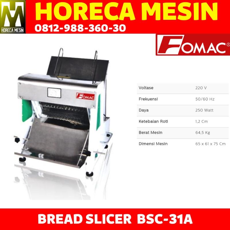Jual Mesin Pemotong Roti Bread Slicer Mesin Potong Roti BSC-31A FOMAC ...