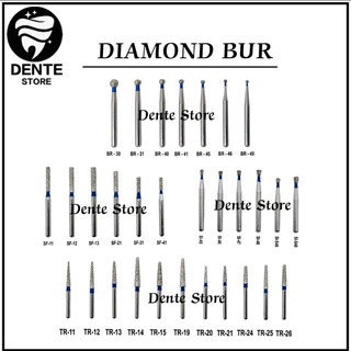 Jual DIAMOND BUR GIGI DENTAL PREPARASI ROUND FISSURE TAPERED BIRU ( 1 ...