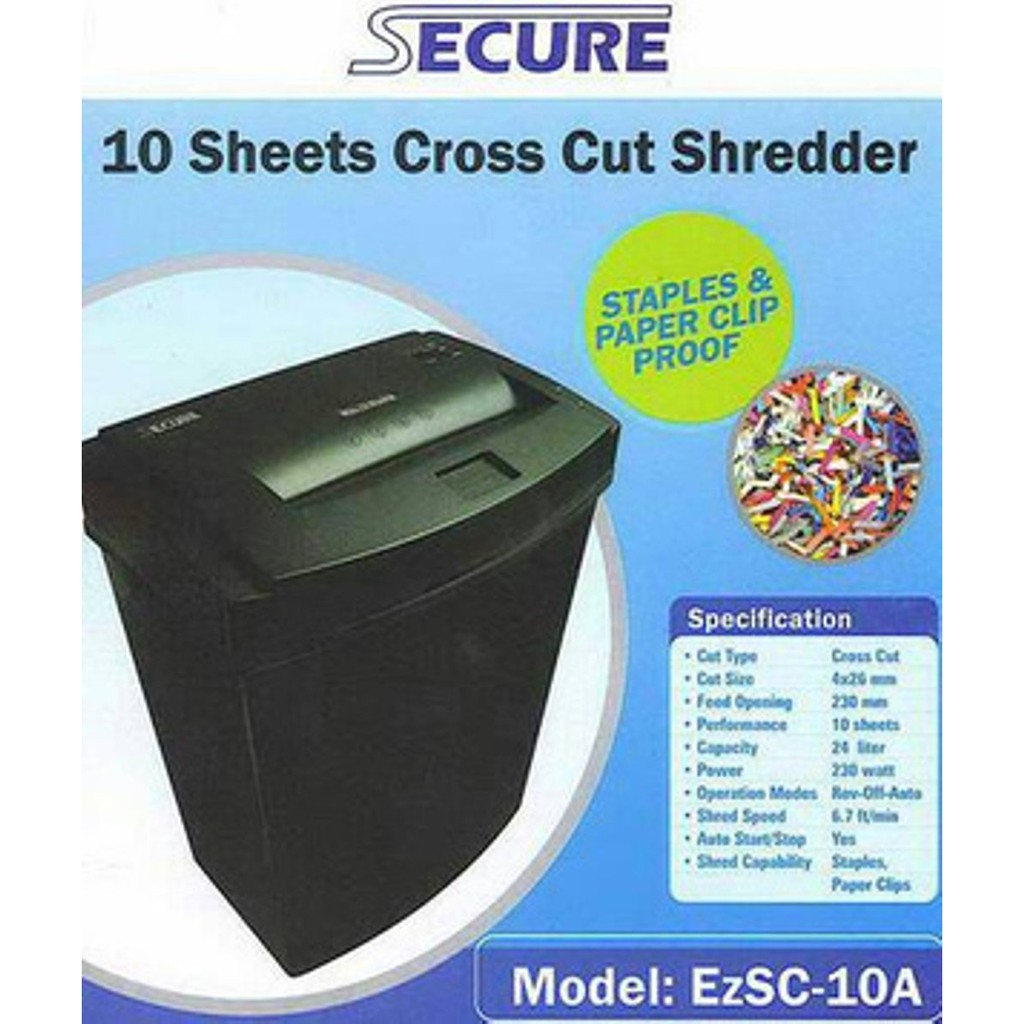 Jual Mesin Penghancur Kertas Paper Shredder Secure EZSC-10A | Shopee ...