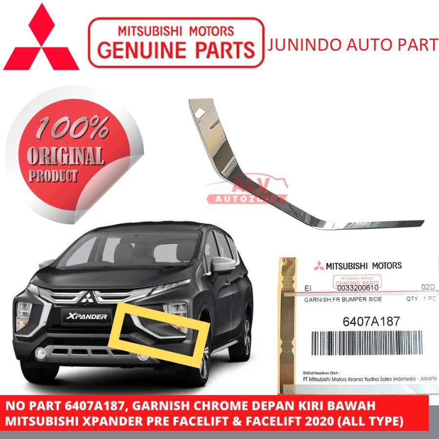 Jual List Chrome Bumper Depan Kiri Bawah Mitsubishi Xpander - 6407A187 ...
