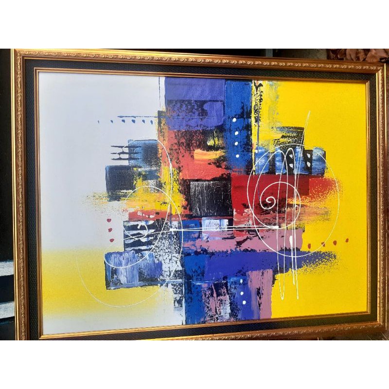 Jual Lukisan abstrak+bingkai/frame | Shopee Indonesia