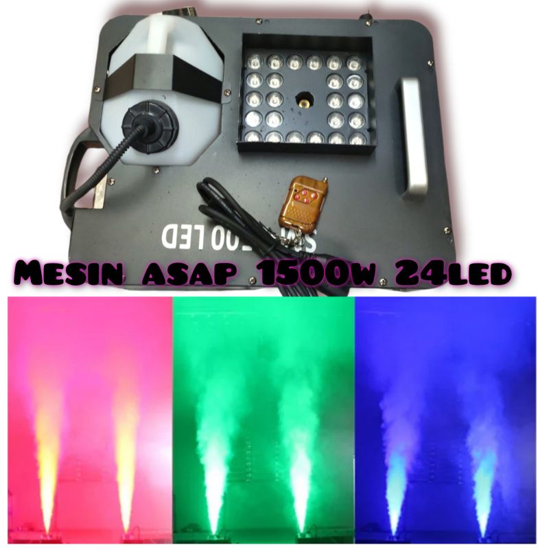 Jual mesin asap panggung 1500 Watt 24 led | Shopee Indonesia