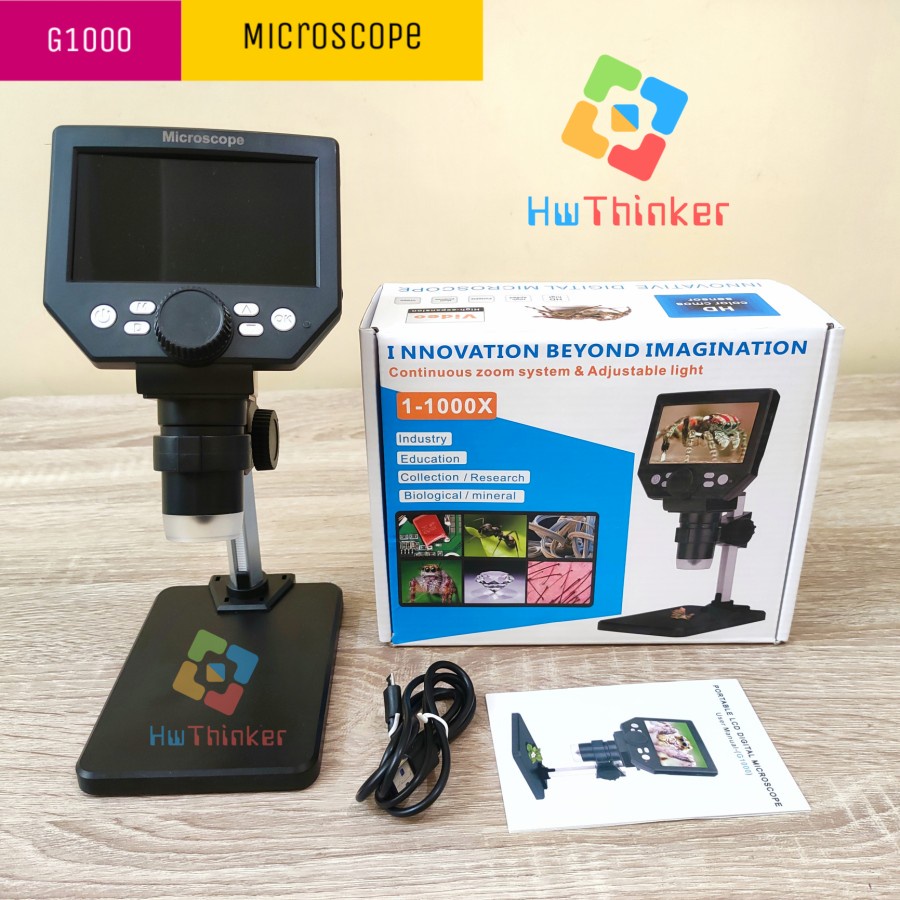 Jual Microscope Mikroskop Digital G1000 Pembesaran 1000X LCD 4.3 Inch ...