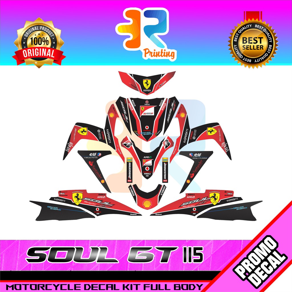 Jual STIKER DECAL STRIPING MOTOR SOUL GT 115 F1 VODAFONE TEAM STICKER ...