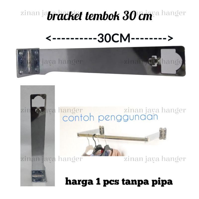 Jual bracket tembok dudukan pipa kotak/bulat 30CM | Shopee Indonesia