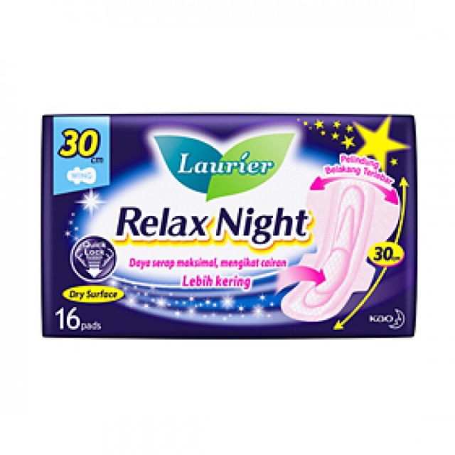 Jual Laurier Relax Night 30cm 16 pads pembalut laurier 30CM Laurier ...