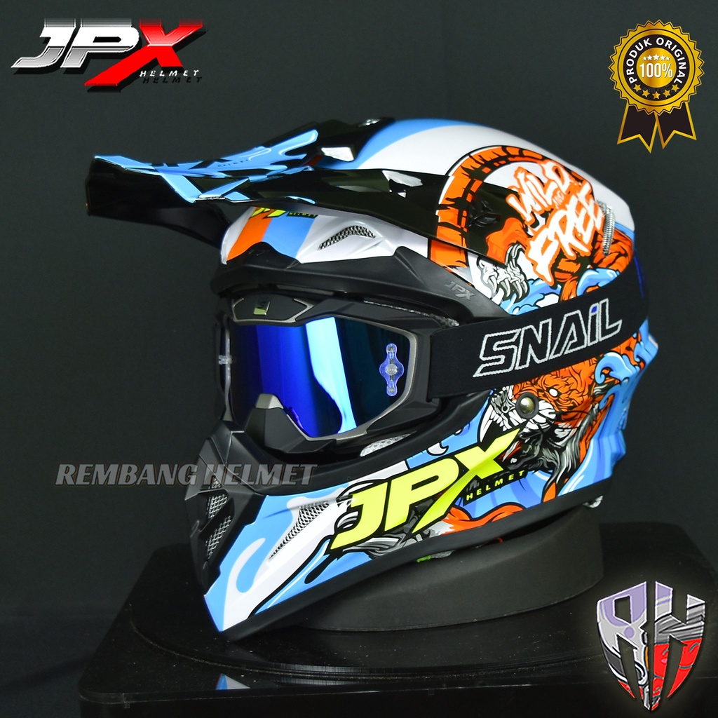 Jual HELM JPX CROSS FOX1 X43 WILD AND FREE - PEARL WHITE PAKET GANTENG ...