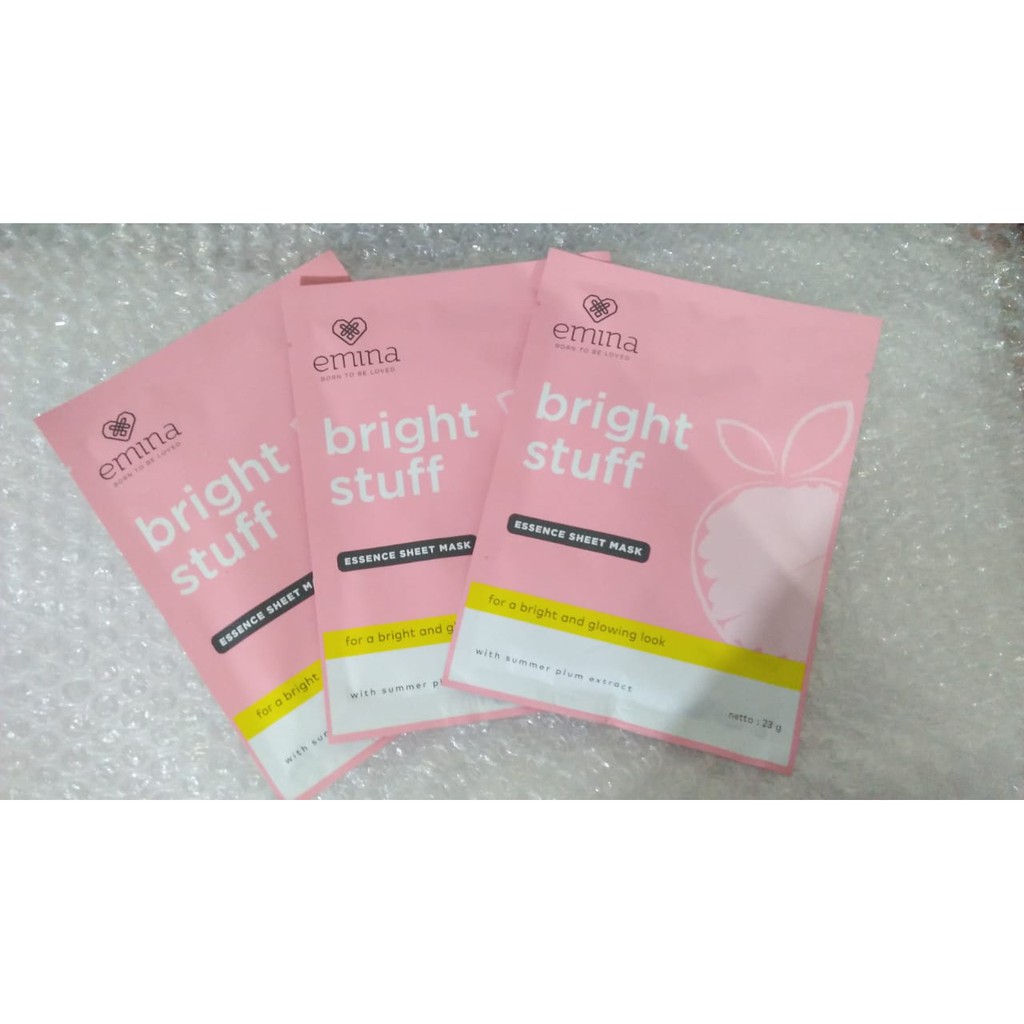 Jual Emina Bright Stuff Essence Sheet Mask | Shopee Indonesia