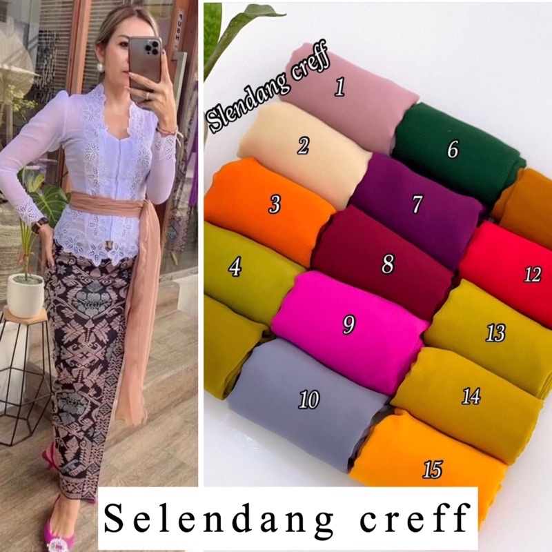 Jual Selendang sutra creff | selendang kebaya | Shopee Indonesia
