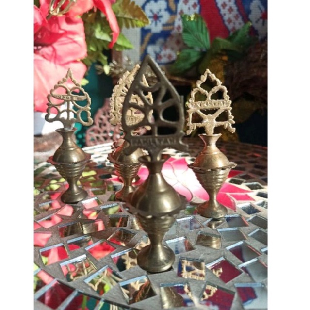 Jual Tempat Celak mata kuno Pakistan kuningan antik klasik9 cm harga ...