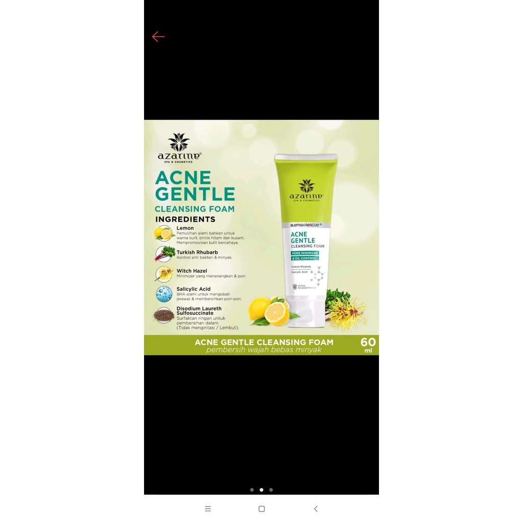 Jual Azzarine Acne Gentle Cleansing Foam 60ml | Shopee Indonesia