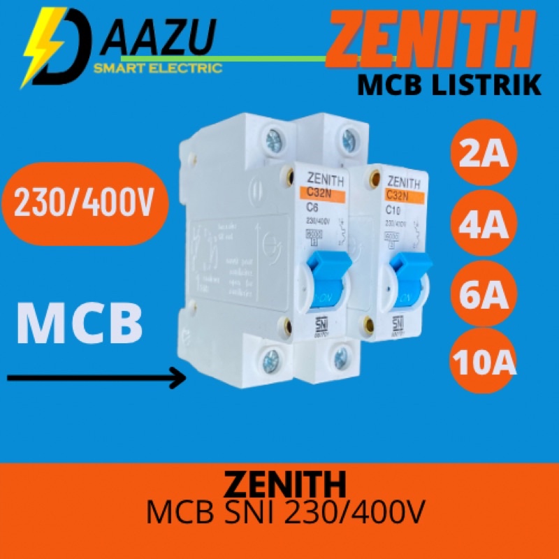 Jual mcb listrik 2a 4a 6a MCB ZENITH 2A 4A 6A 10A mcb listrik sni Ncb asli pln Meteran listrik ...