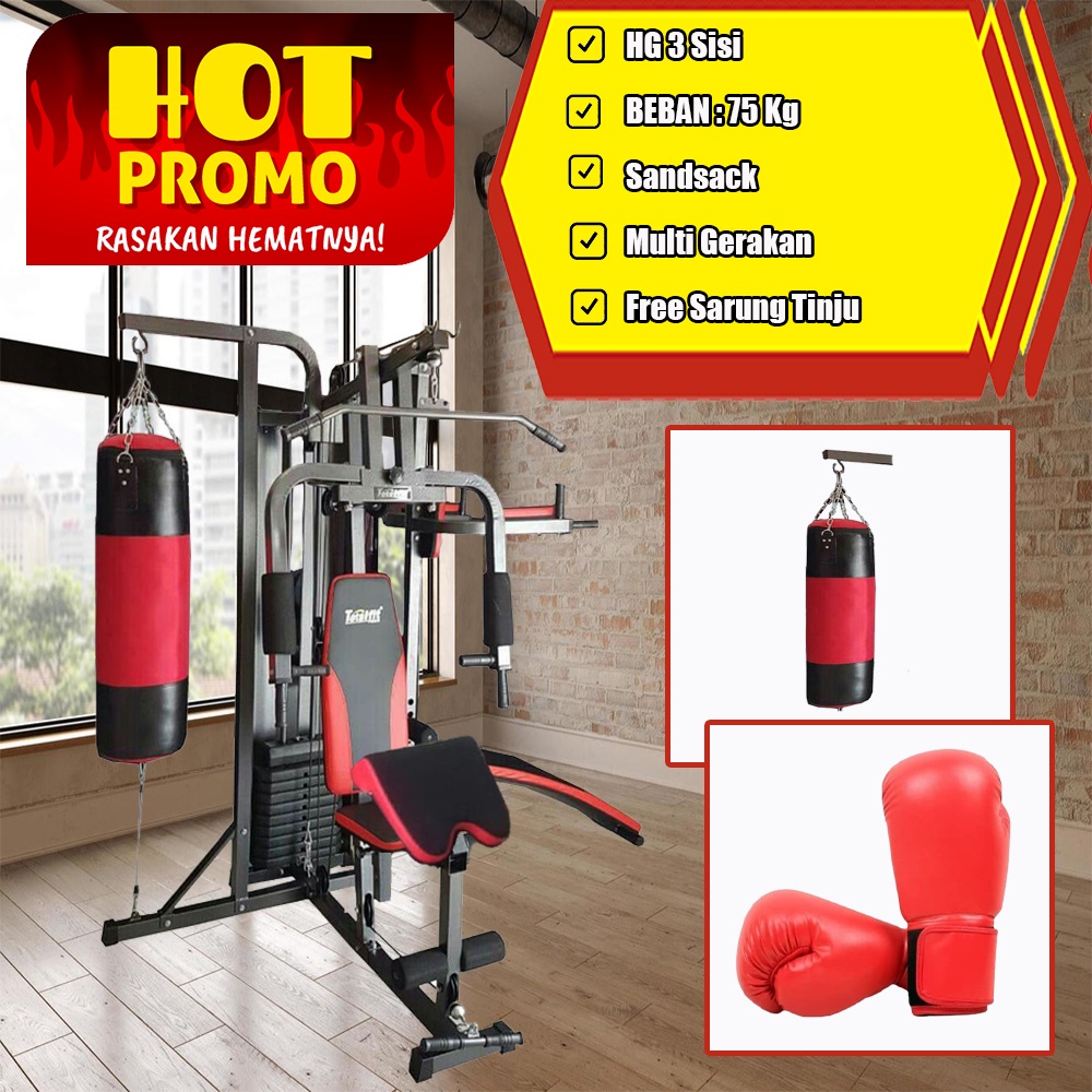Jual alat fitness home gym 3 sisi samsak, alat gym rumah alat fitness ...