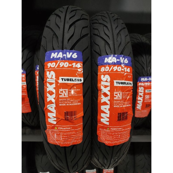 Jual Maxxis MA V6 80/90 & 90/90 Ring 14 Tubeless Indonesia|Shopee Indonesia