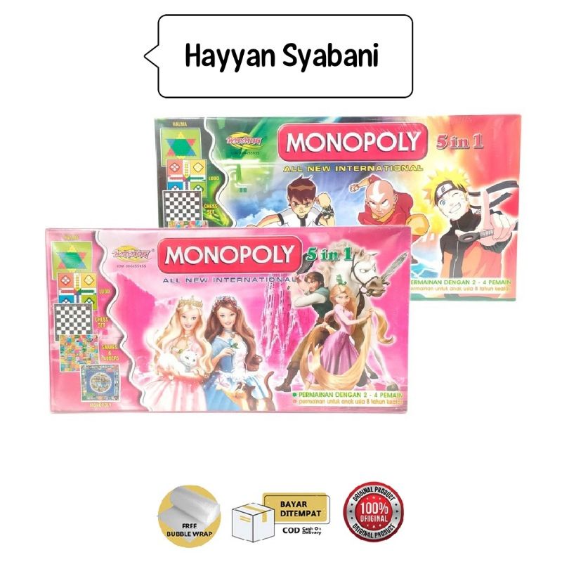Jual Mainan Edukasi Anak : Monopoly Internasional 5 in 1 Indonesia ...