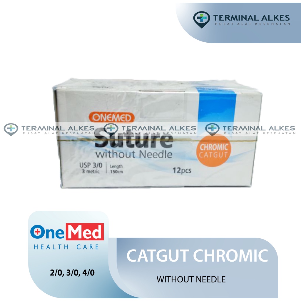Jual CATGUT CHROMIC WITHOUT NEEDLE / BENANG JAHIT OPERASI ONEMED ...