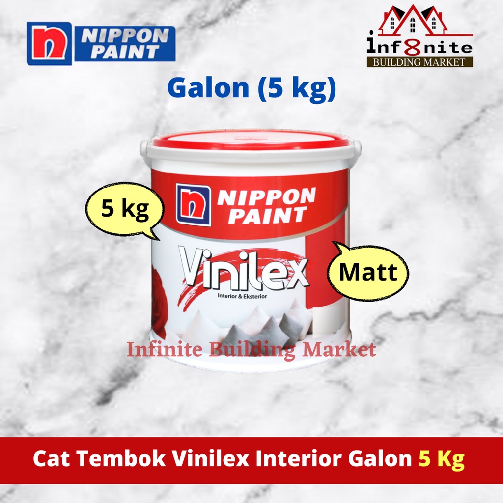 Jual Cat Tembok Vinilex Nippon Paint Vinilex Kembang Interior 5 Kg Indonesia|Shopee Indonesia