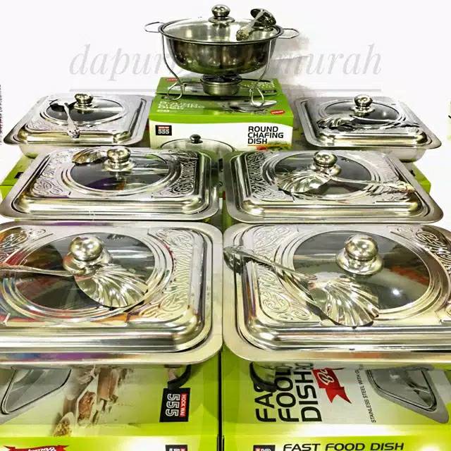 Jual Prasmanan set stainless stell 1#6 tutup setengah kaca | Shopee ...