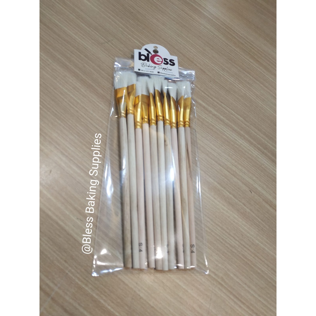 Jual KUAS KAYU NASTAR / KUAS NASTAR BAGUS / KUAS KUE ISI 10 PCS | Shopee Indonesia