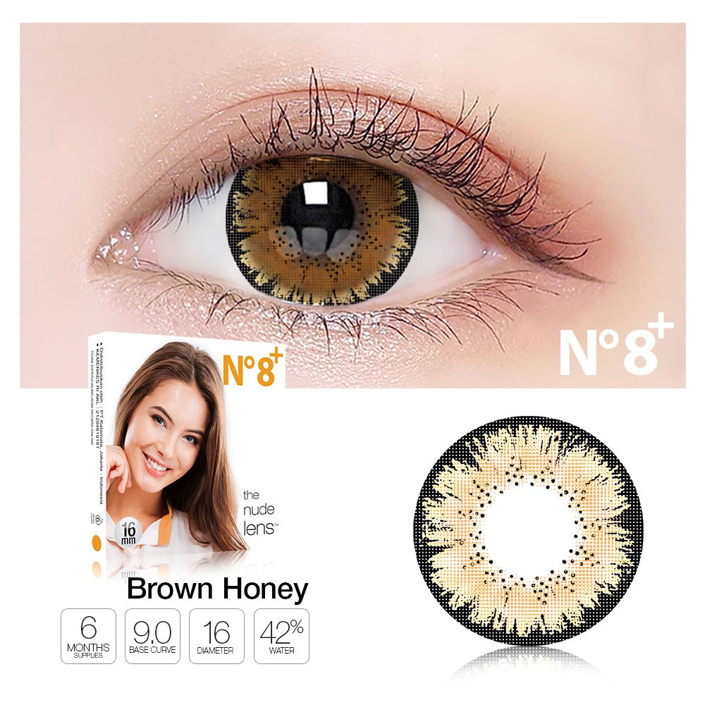 Jual SOFTLENS KOREA SOFTLENSE X2 ICE N8+ BROWN HONEY SOPLEN N8 PLU BIG ...