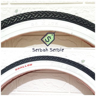 BAN LUAR SEPEDA 20X1.75 SWALLOW 20 X 175 1.75 WHITE WALL PUTIH 20X175 REFLECTOR BIKE LIPAT ...