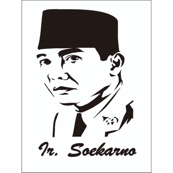 Jual Stiker/Sticker Cutting Soekarno satu warna Gambar Keren | Shopee ...