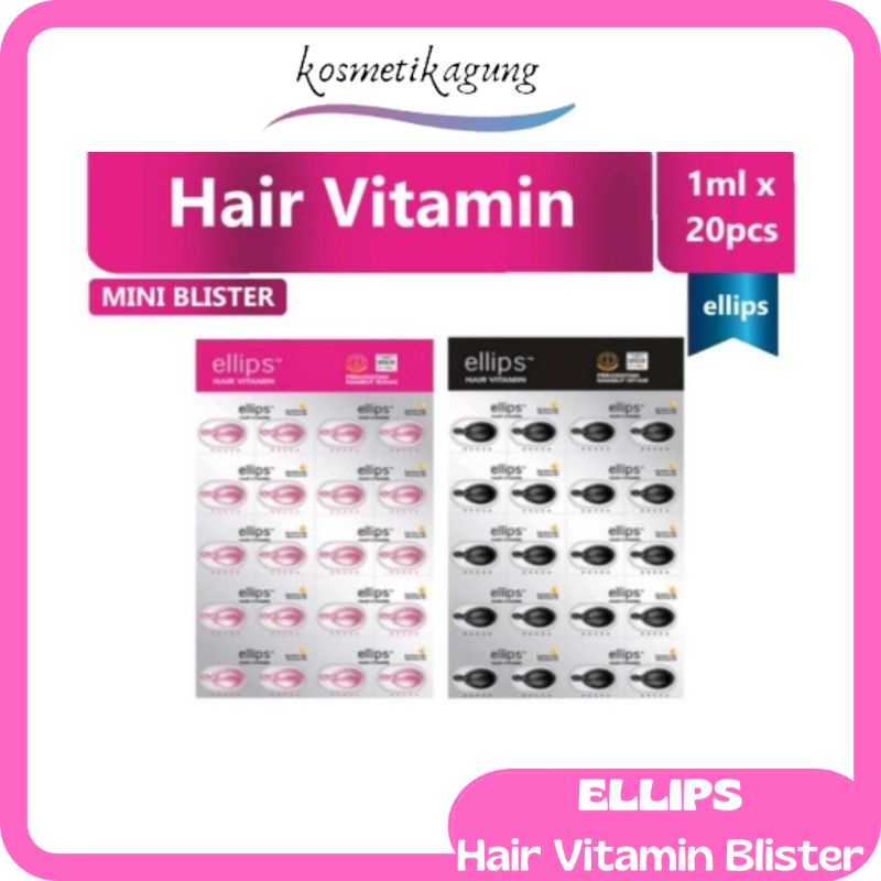 Jual ELLIPS Hair Vitamin Mini Blister Isi 20 Capsule | Pink | Hitam ...
