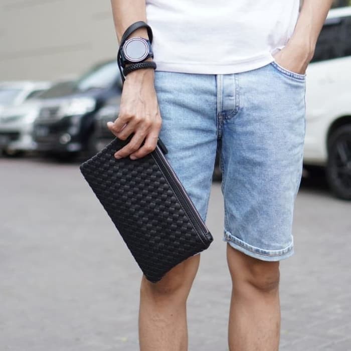 XG56 Cluctch Hand Bag Pria Motif Kulit Jeruk Supr*Me Pouch Ss19 M27R7 ...