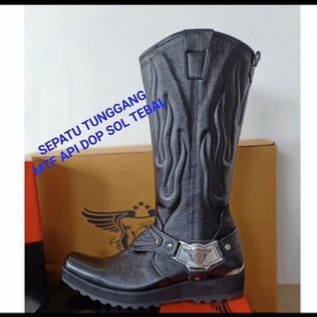 Jual Sepatu tunggang motif api doff merk P21 (Sol datar tebal) | Shopee ...