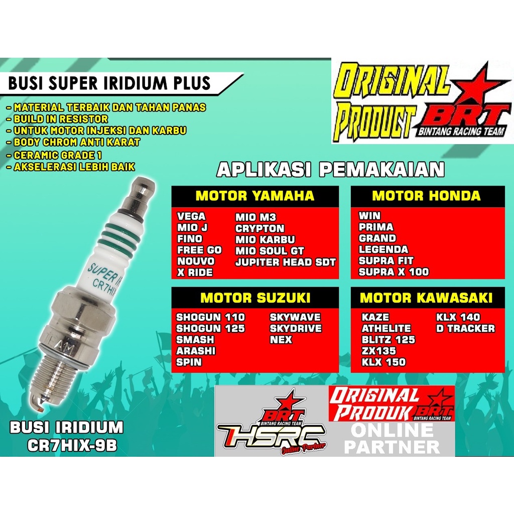 Jual Busi Racing BRT Iridium KLX 150 Astrea Grand Supra Revo JUPITER Z Mio Vega Shogun Smash ...