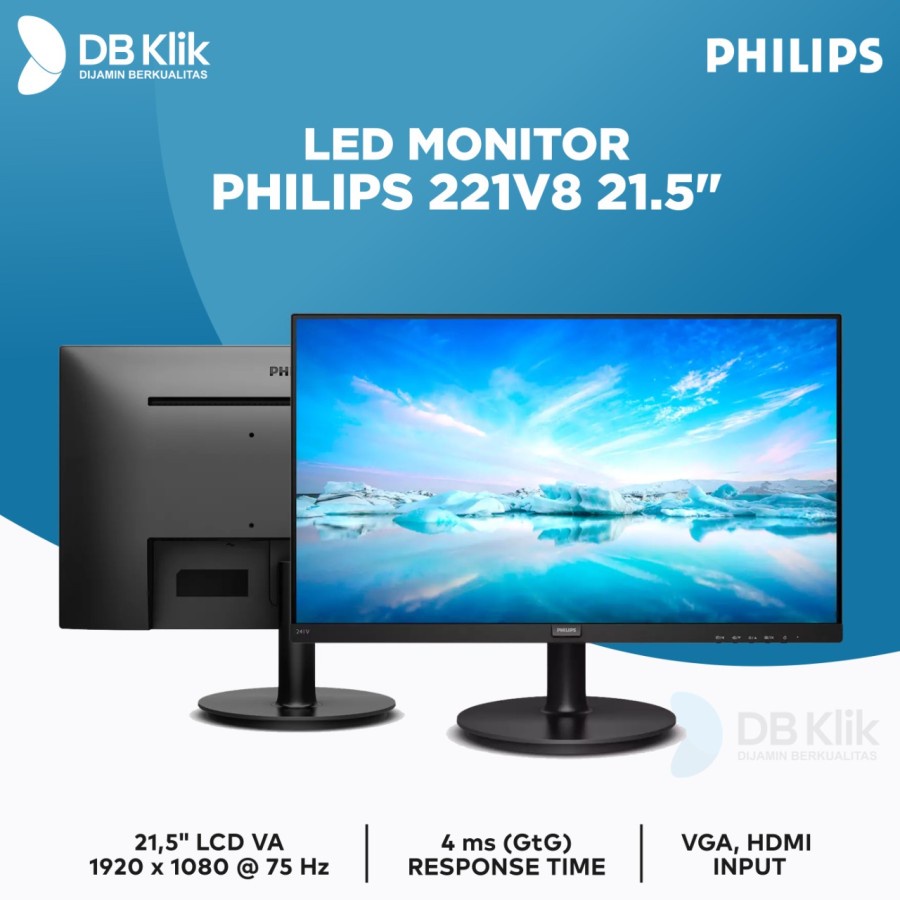 Jual LED Monitor PHILIPS 221V8 21.5" 75Hz VA FHD HDMI VGA ( Philips ...