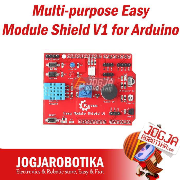 Jual DHT11 LM35 Buzzer RGB LED IR LED Easy Module Shield V1 for Arduino | Shopee Indonesia