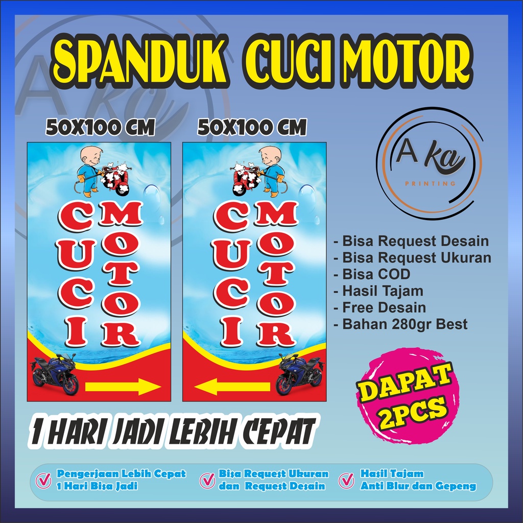 Jual SPANDUK CUCI MOTOR BANNER DAPET 2PCS | Shopee Indonesia