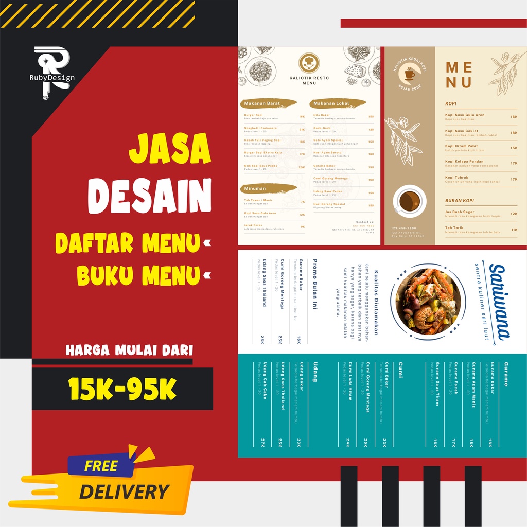 Jual Desain Buku Menu | Daftar Menu Warung, Cafe, Resto | Shopee Indonesia