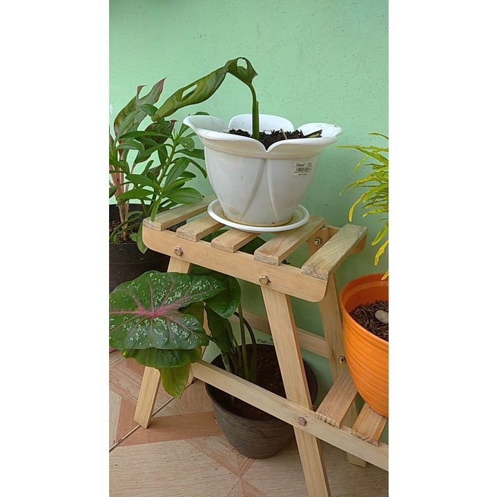 Jual Rak bunga minimalis dari kayu Jati Belanda halus murah, tempat pot ...