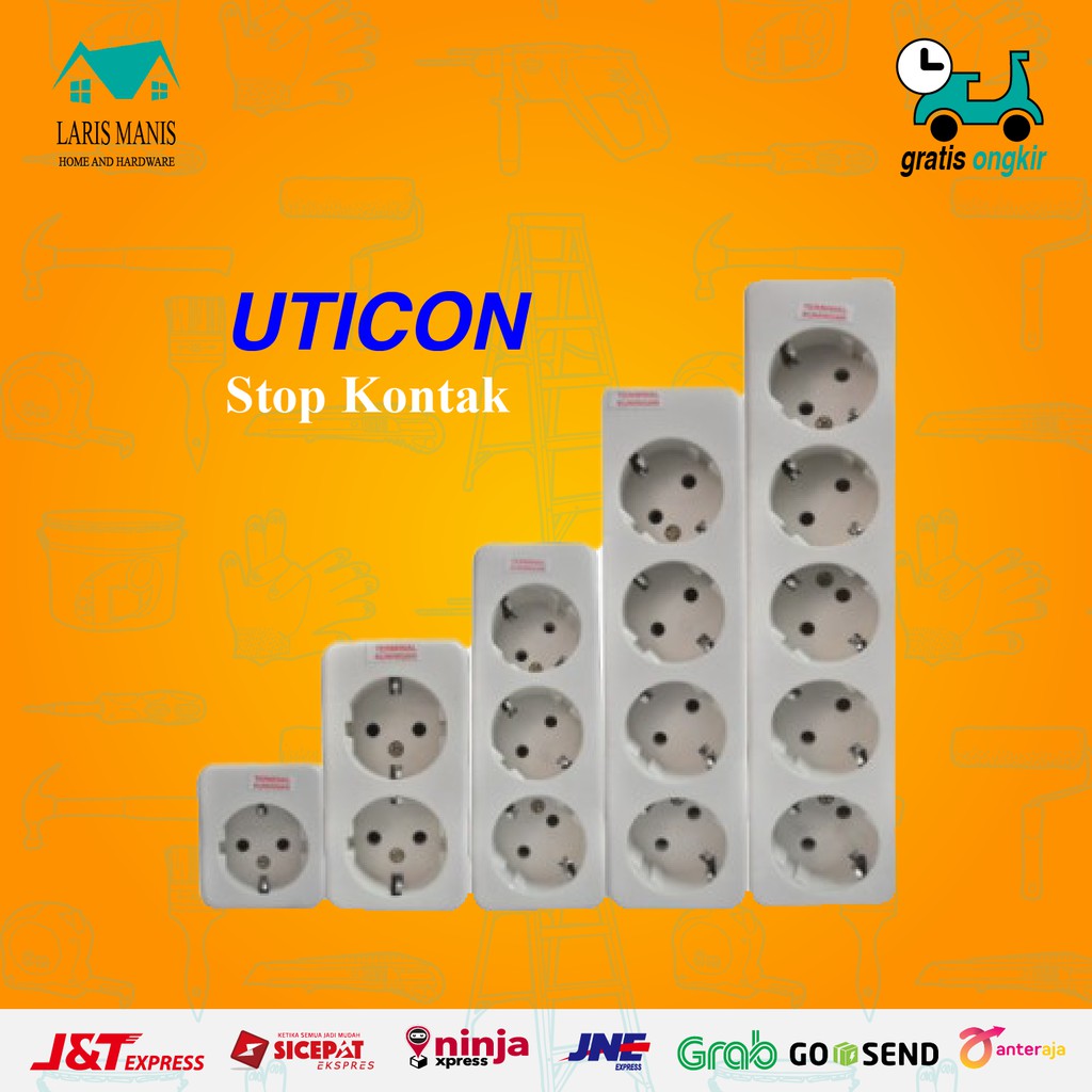 Jual Stop Kontak UTICON 1 2 3 4 5 Lubang Outbow Terminal Kuningan Colokan Uticon | Shopee Indonesia