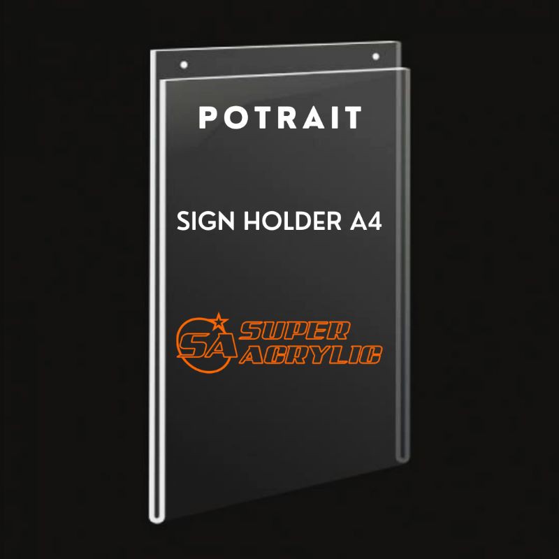 Jual ACRYLIC SIGN HOLDER WALL A4 / Akrilik Tempat Poster / Papan Nama ...