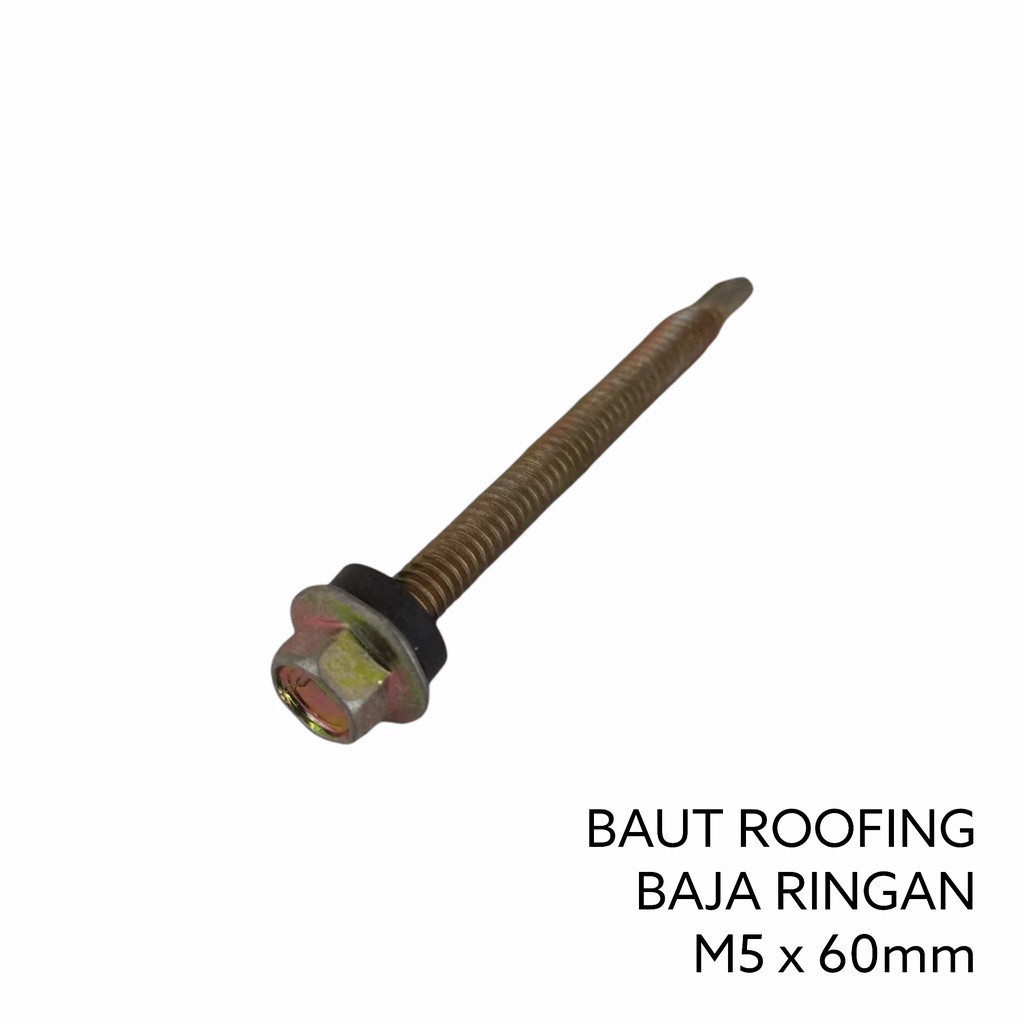 Jual BAUT ROOFING M5 x 60 LION ROFING ROPING BAUT GALVALUM | Shopee ...