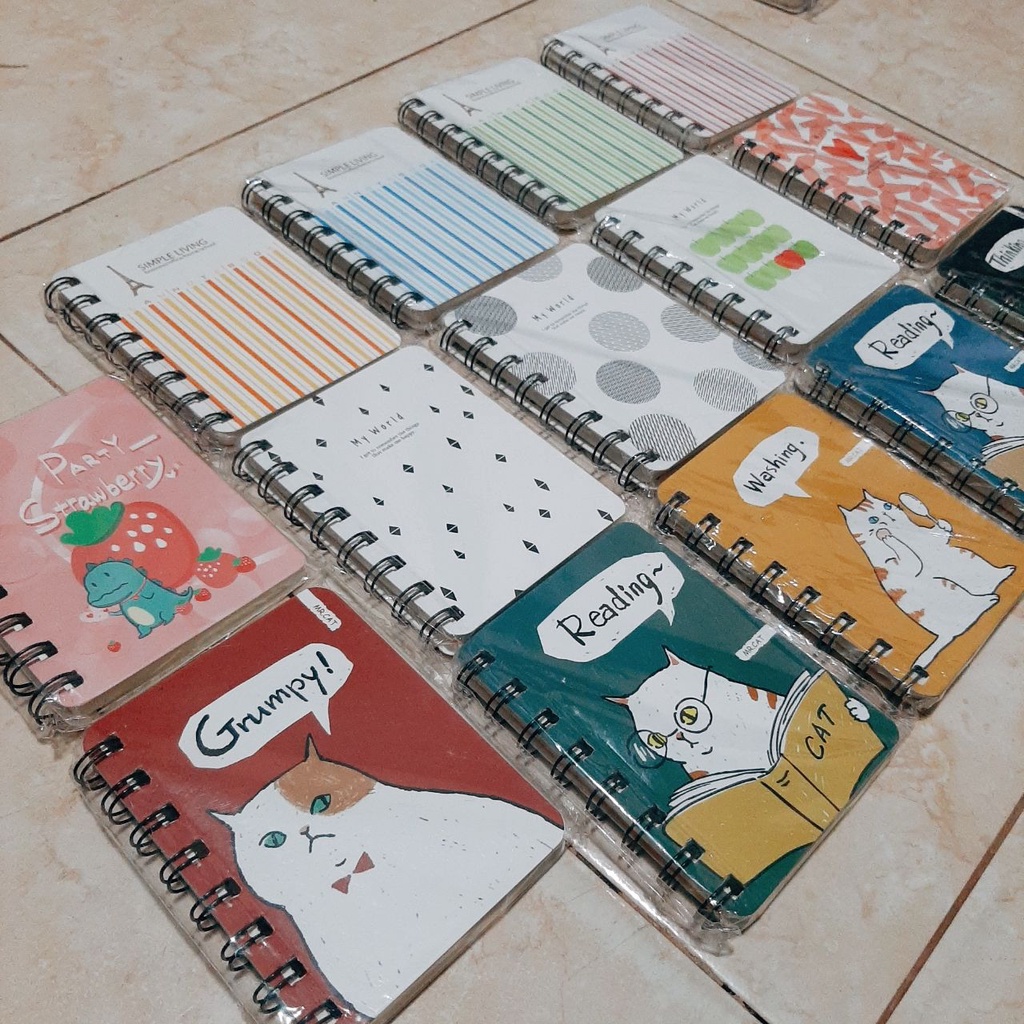 Jual Mini Notes Spiral Lucu A7/ notebook spiral / buku saku / buku ...
