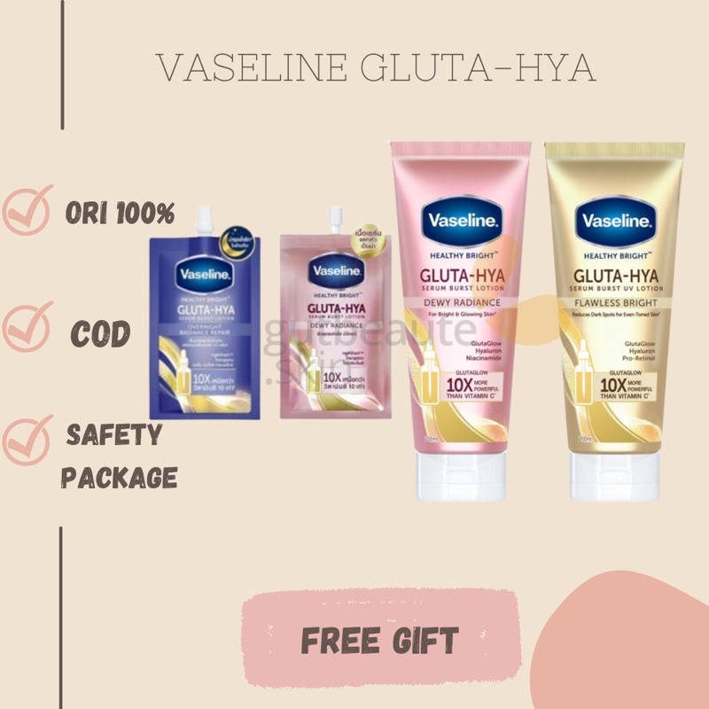Jual (SIAP KIRIM) VASELINE SACHET /FULL SIZE HEALTHY BRIGHT GLUTA-HYA ...