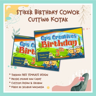 Jual Sticker Birthday Cowok Stiker Ulang Tahun Ultah Anak Custom Kotak ...