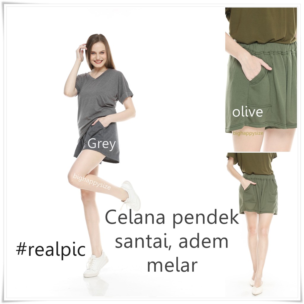 Jual Celana Pendek Wanita Jumbo hot pants shorts BIG Size hamil ...